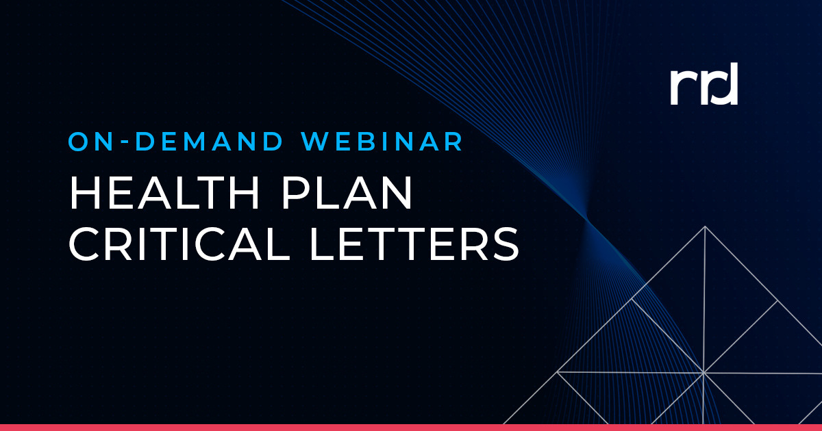 On-Demand Webinar: Health Plan Critical Letters | 2019 | RRD